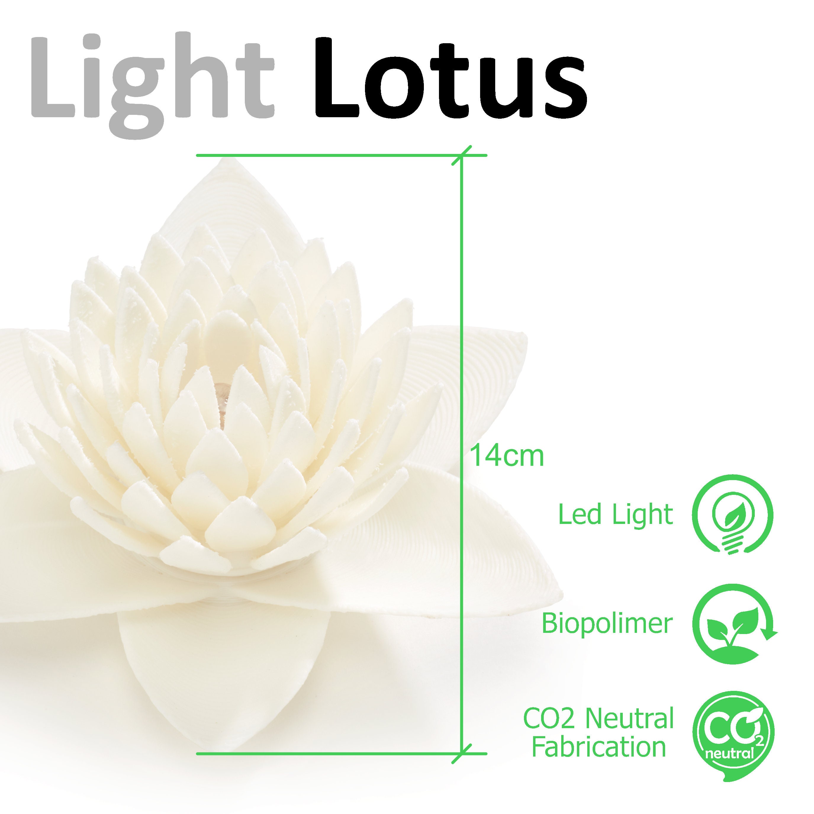 Ivory White Light Lotus PLA 3D Printed LED Light Natural Nitch Light ...