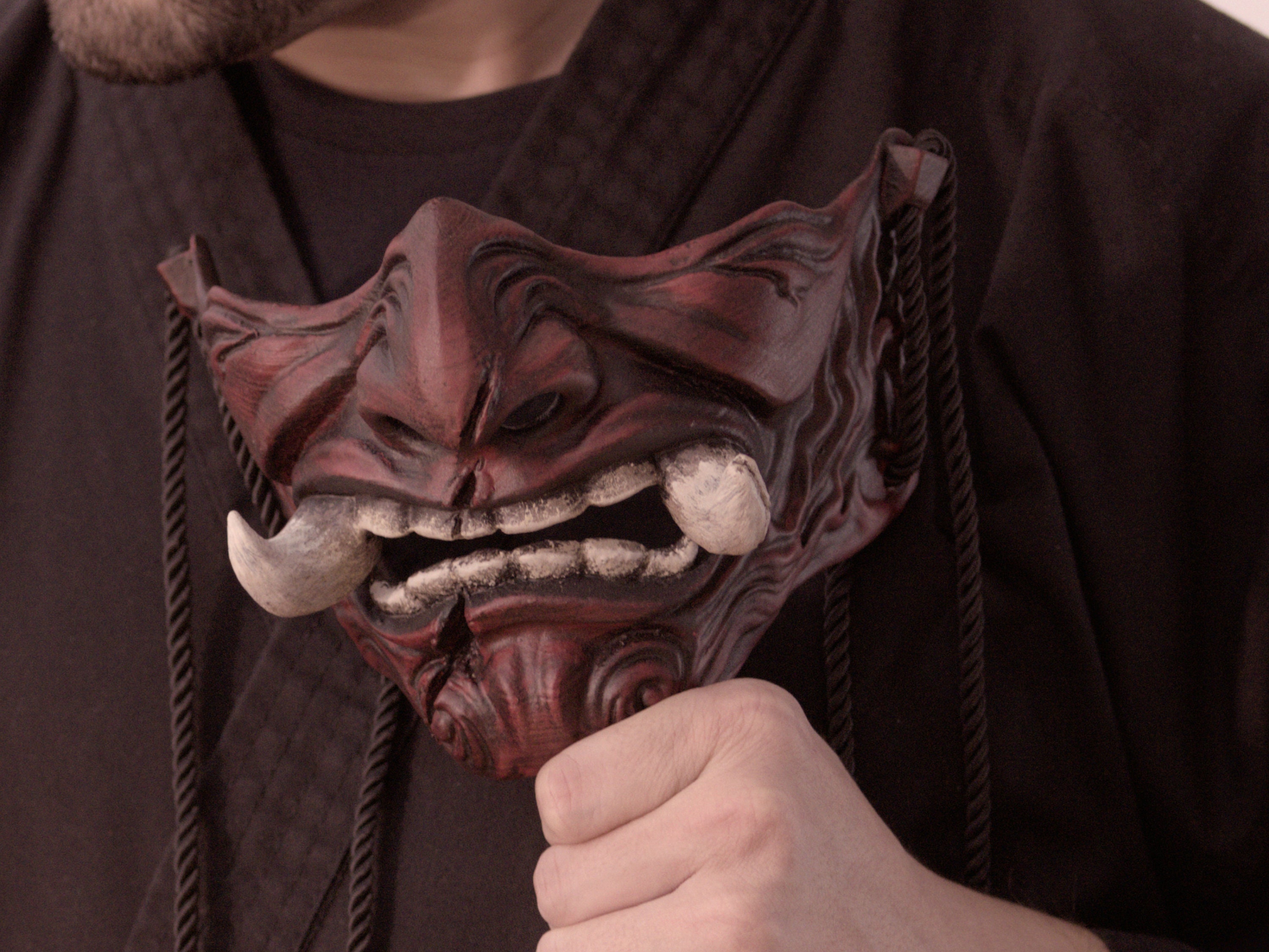 Red Akuma Mengu Mask, Traditional Japan Mask for Wearing & Deco Red ...