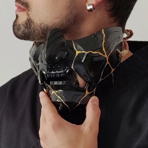 Kintsugi Mengu Mask, Traditional Japan Mask for Wearing & Deco Mengu ...