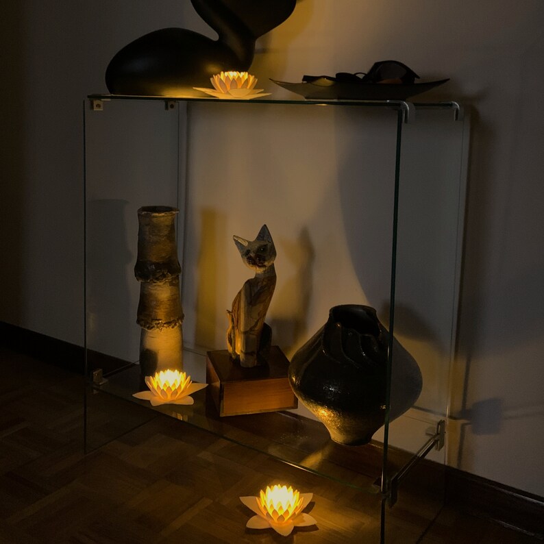 Ivory White Light Lotus PLA 3D Printed LED Light Natural Nitch Light ...