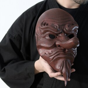 Wood Tengu Mask, a Traditional Japan Mask for Wearing & Deco | Ancient ...