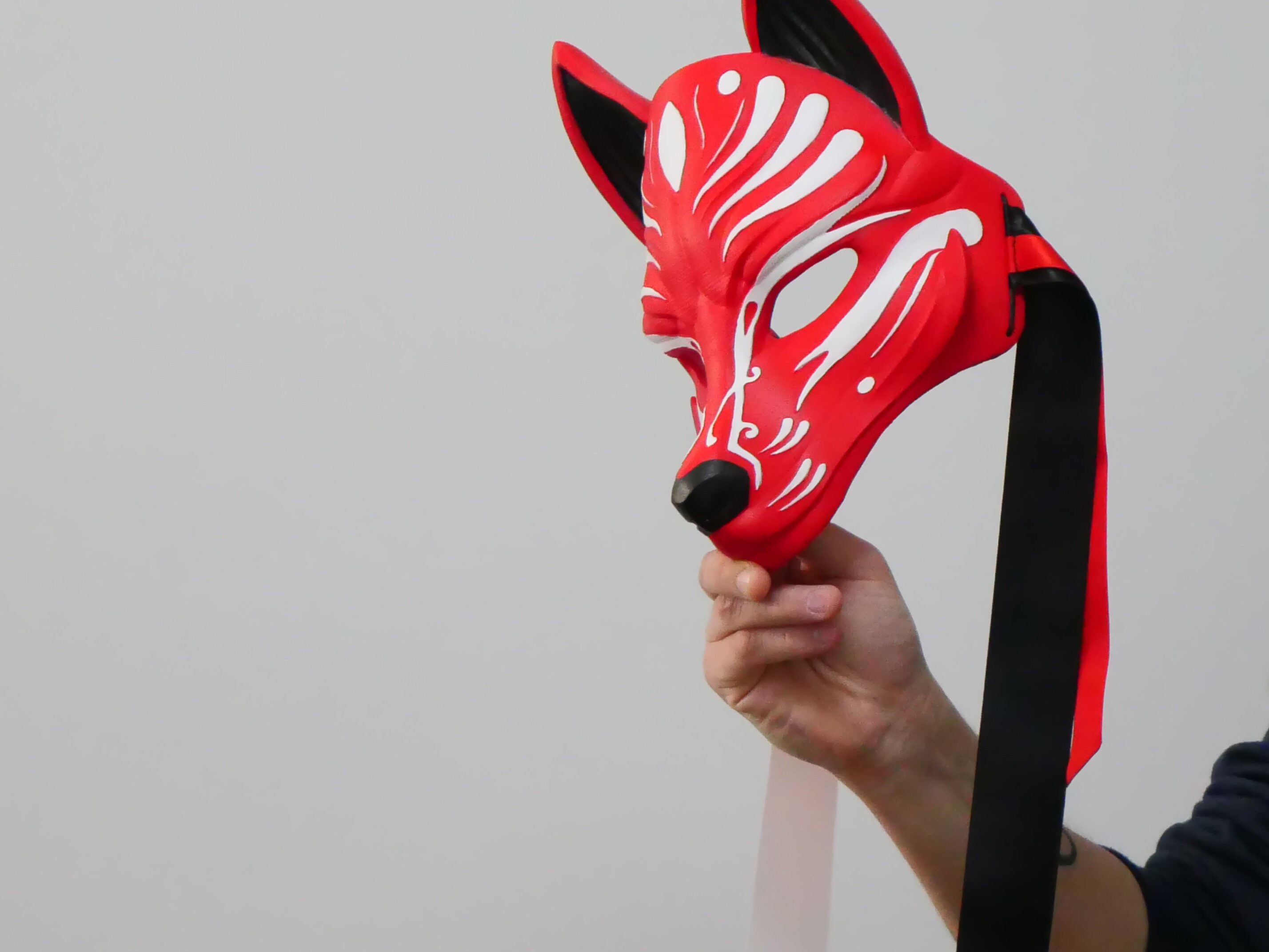 Red Kitsune Mask a Traditional Mask for Wearing & Deco Red - Etsy