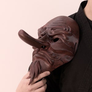Wood Tengu Mask, a Traditional Japan Mask for Wearing & Deco | Ancient ...