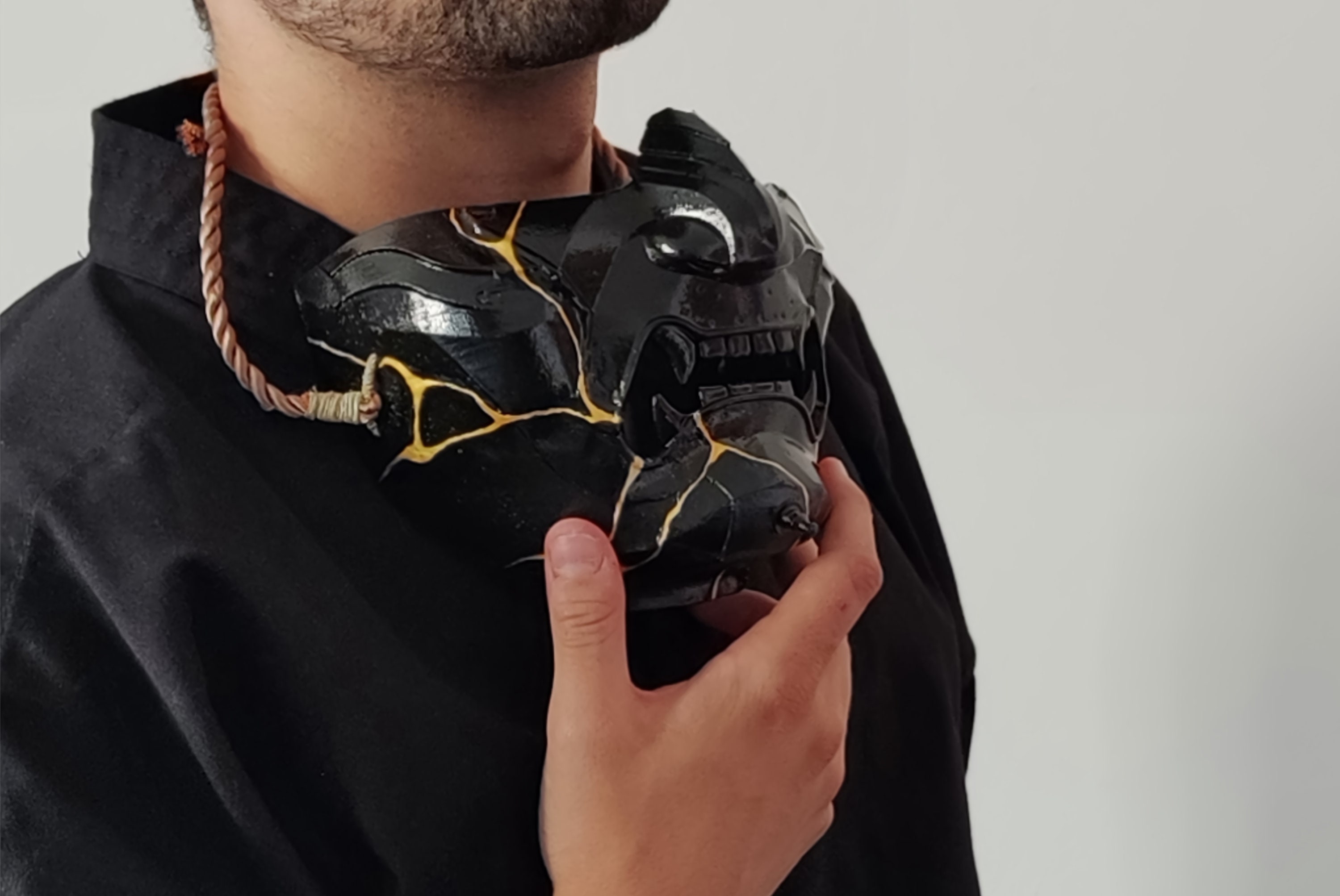 Kintsugi Mengu Mask, Traditional Japan Mask for Wearing & Deco Mengu ...