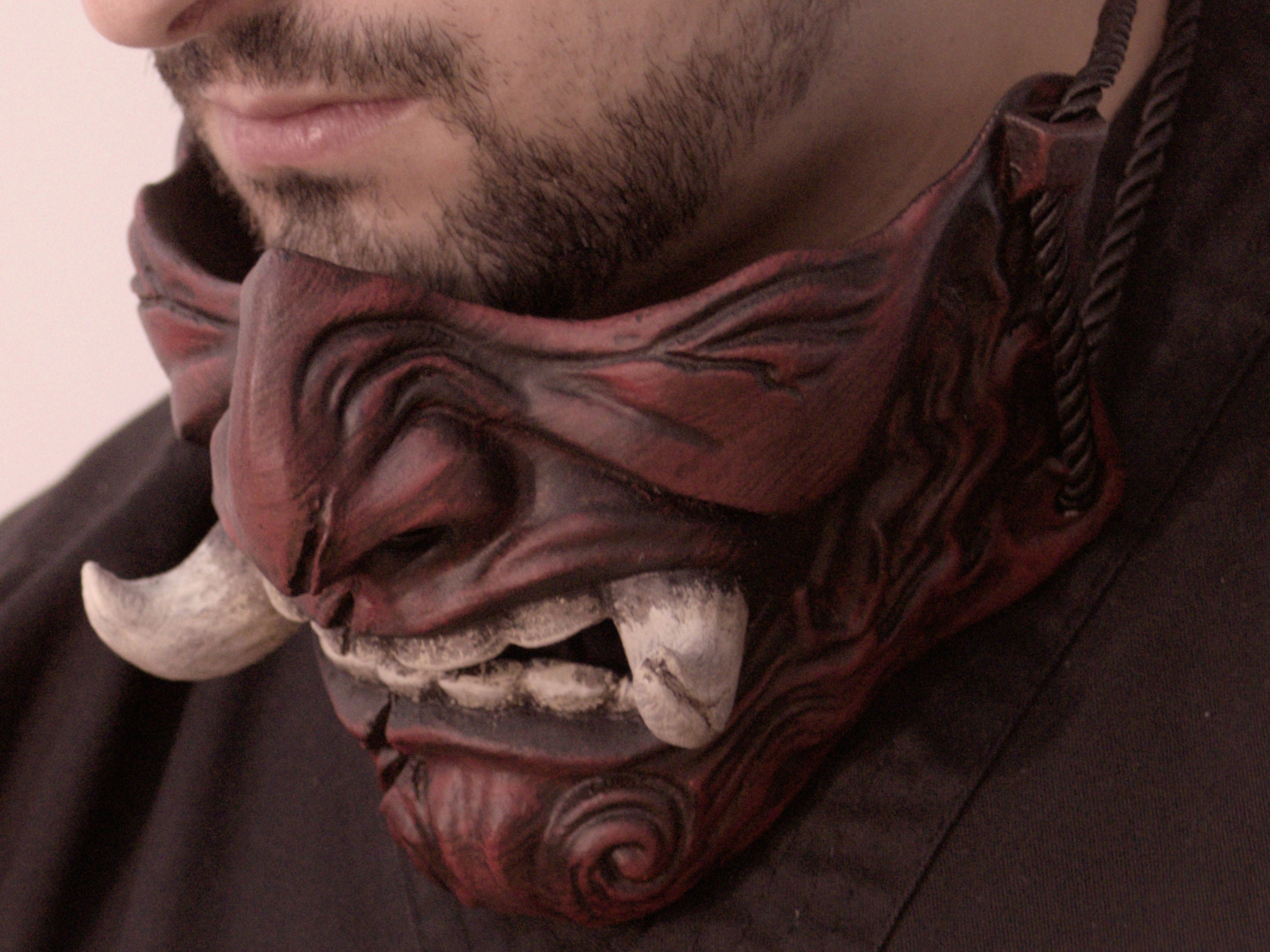 Red Akuma Mengu Mask, Traditional Japan Mask for Wearing & Deco Red ...