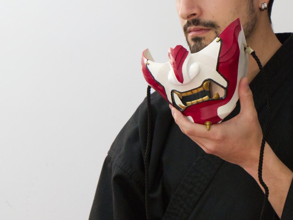 Traditional Mengu Mask Traditional Japan Mask for Wearing & - Etsy