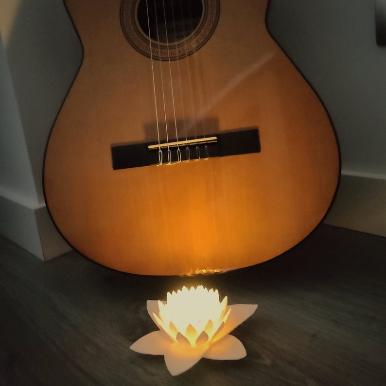 Ivory White Light Lotus PLA 3D Printed LED Light Natural Nitch Light ...