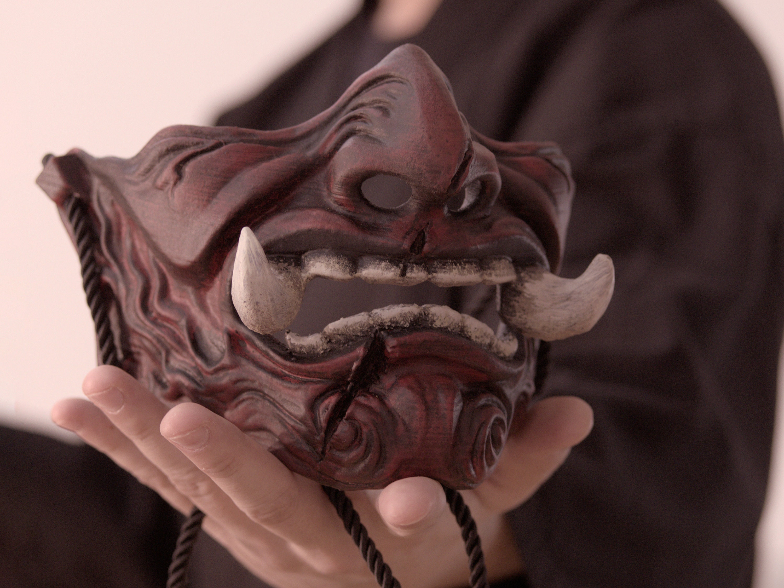 Red Akuma Mengu Mask, Traditional Japan Mask for Wearing & Deco Red ...