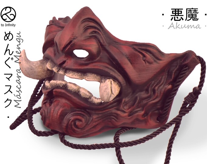 Japanese Hannya Mask, White and Black, Demon Mask, Made to ORDER ...