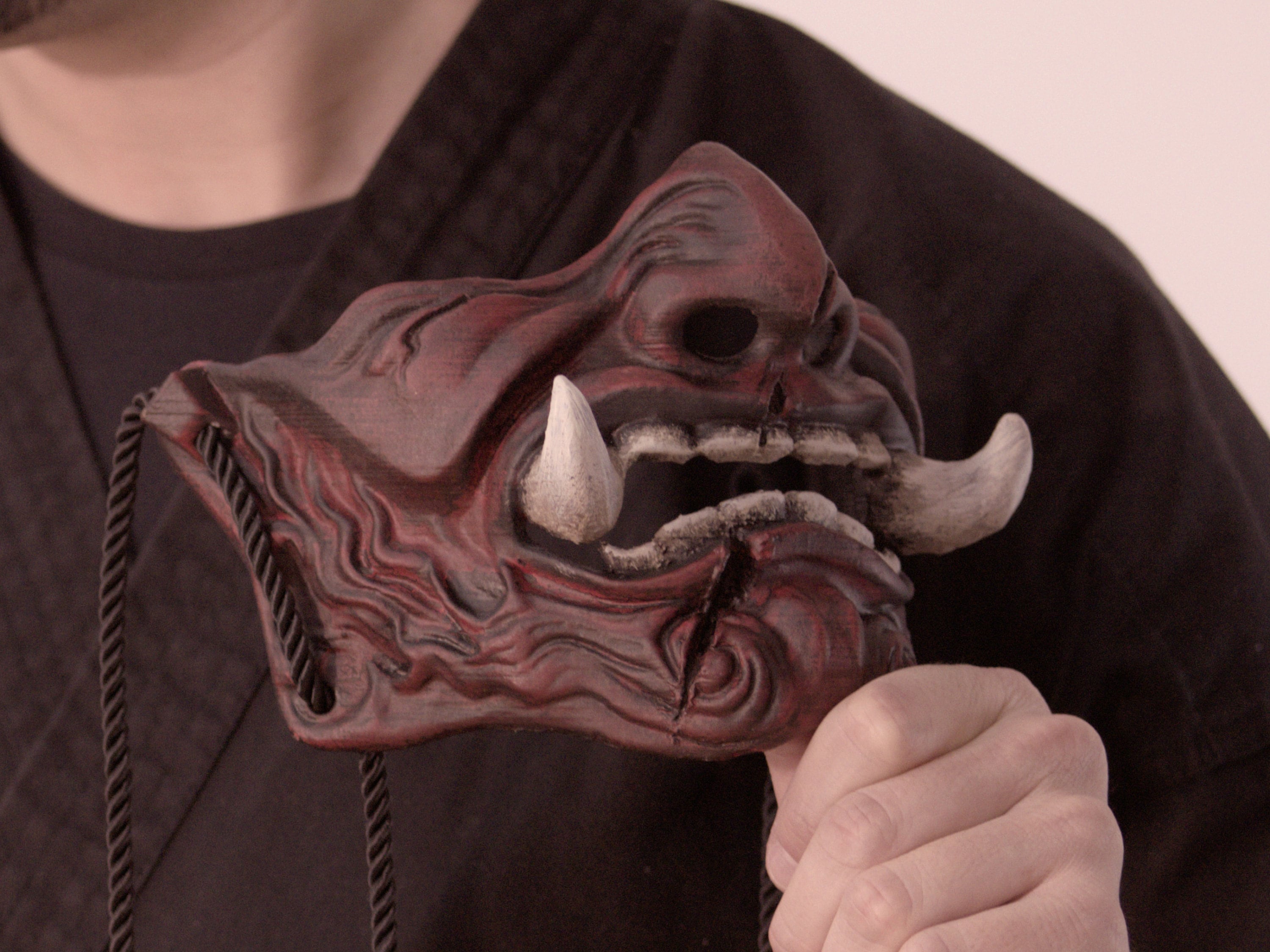 Red Akuma Mengu Mask, Traditional Japan Mask for Wearing & Deco Red ...