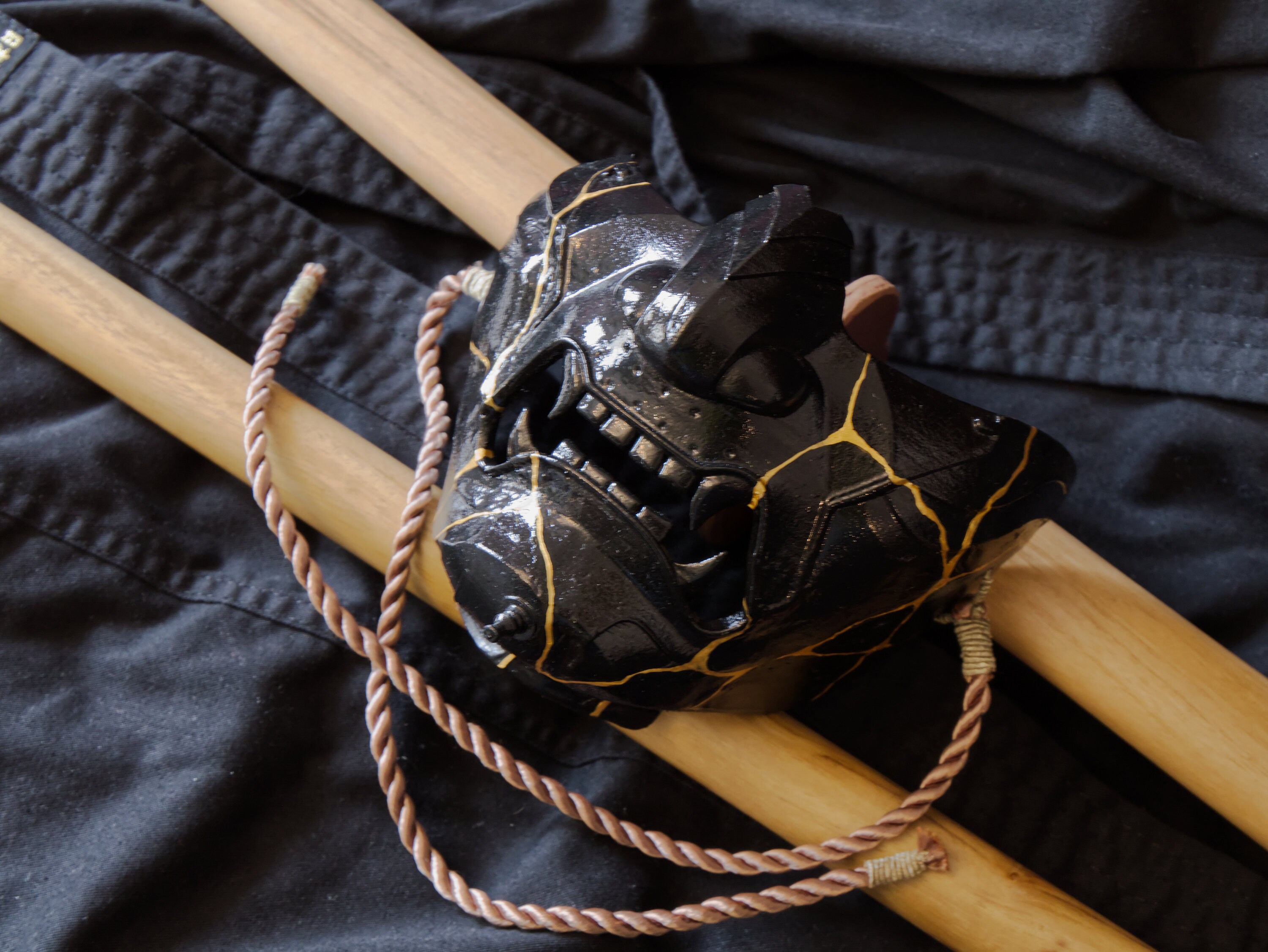 Kintsugi Mengu Mask, Traditional Japan Mask for Wearing & Deco Mengu ...