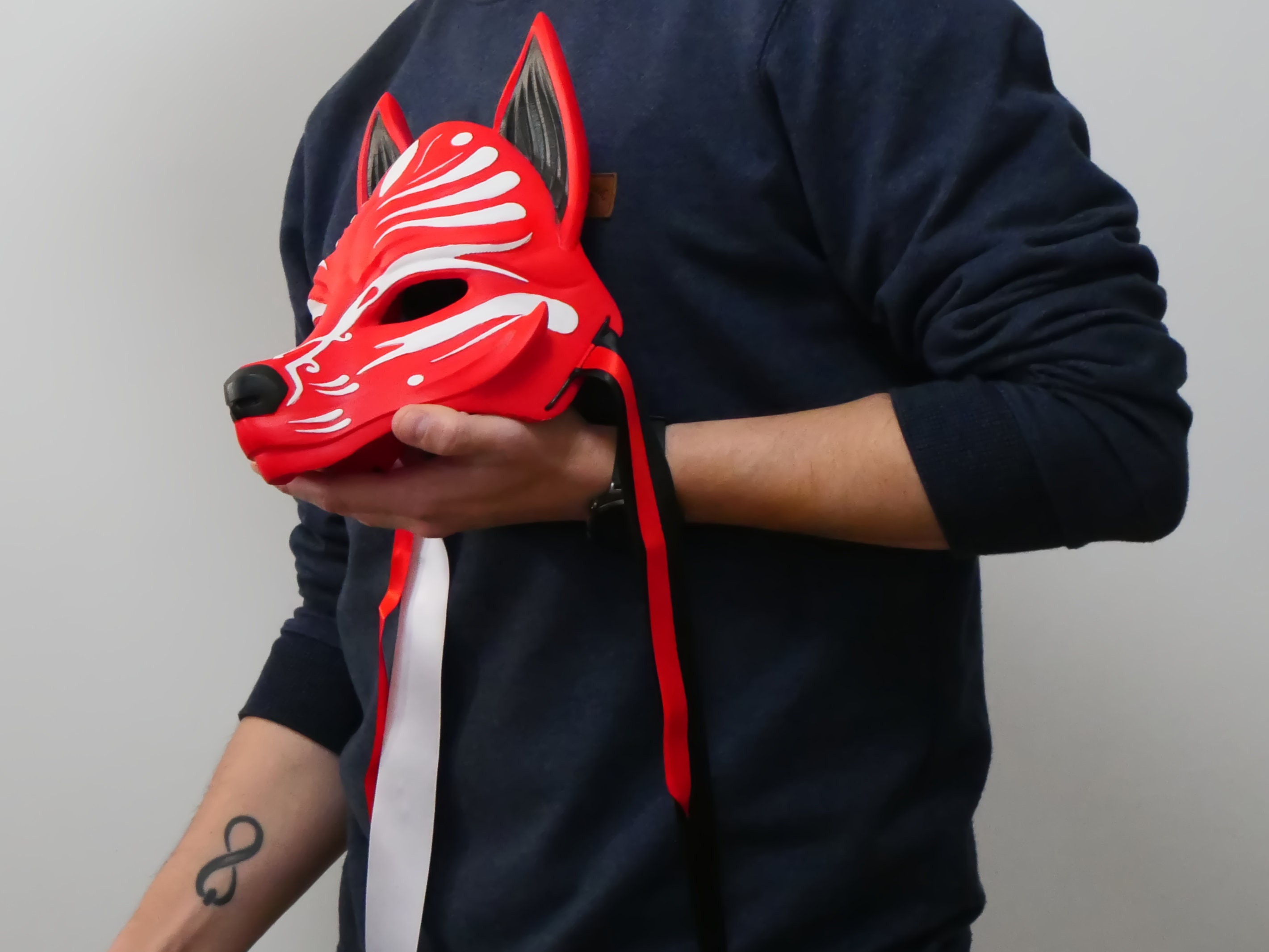Red Kitsune Mask a Traditional Mask for Wearing & Deco Red - Etsy
