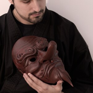 Wood Tengu Mask, a Traditional Japan Mask for Wearing & Deco | Ancient ...