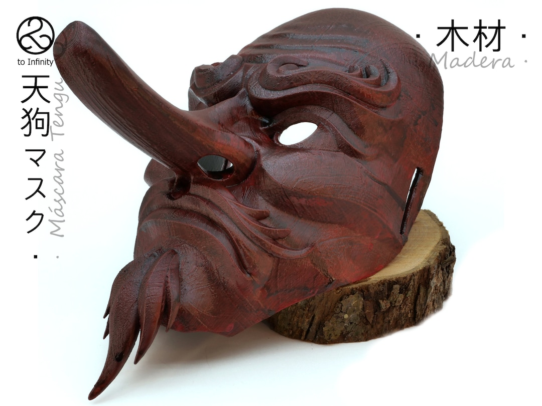 Wood Tengu Mask, a Traditional Japan Mask for Wearing & Deco | Ancient ...