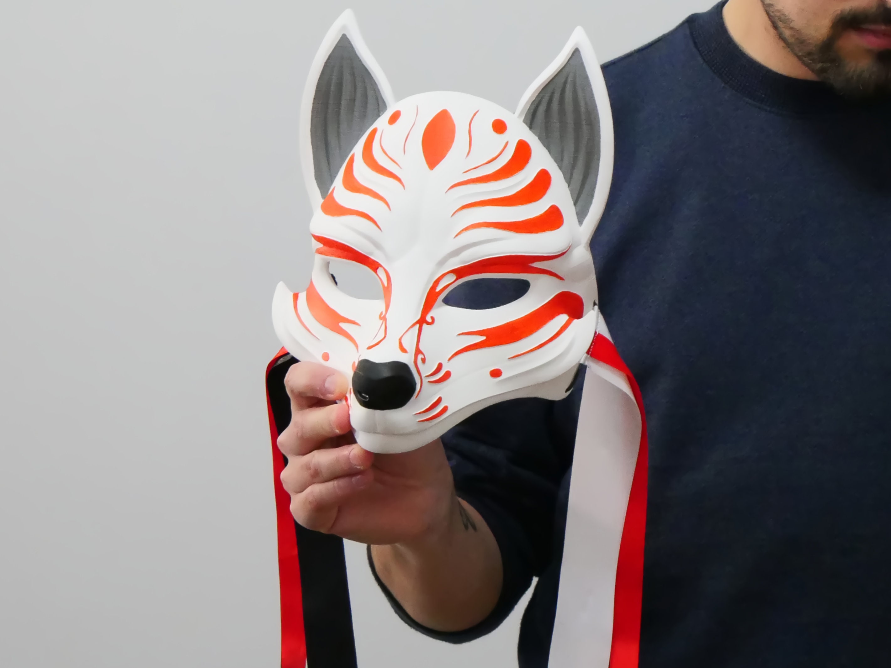 Traditional Kitsune Mask a Traditional Mask for Wearing & Deco - Etsy