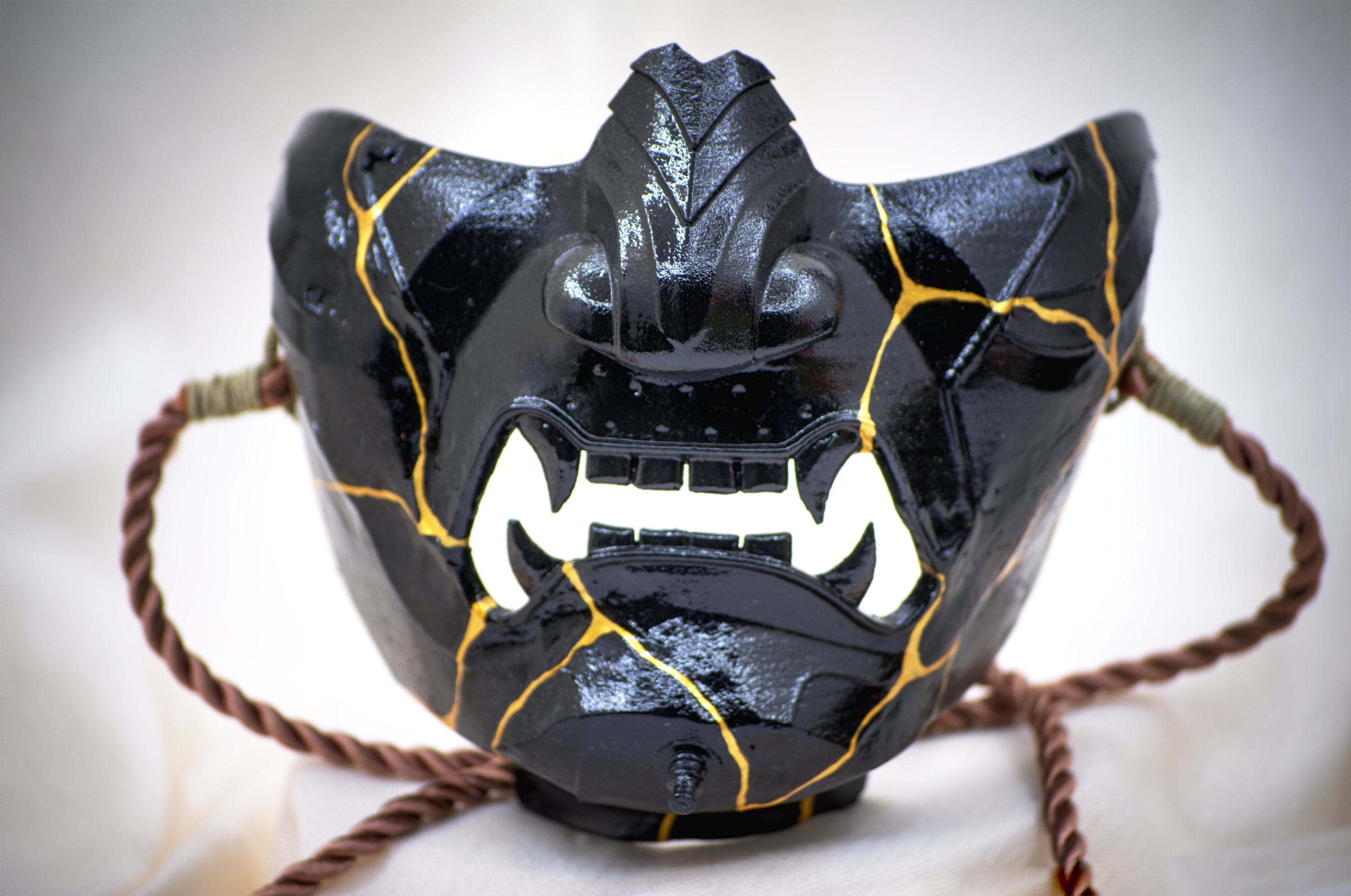 Kintsugi Mengu Mask, Traditional Japan Mask for Wearing & Deco Mengu ...