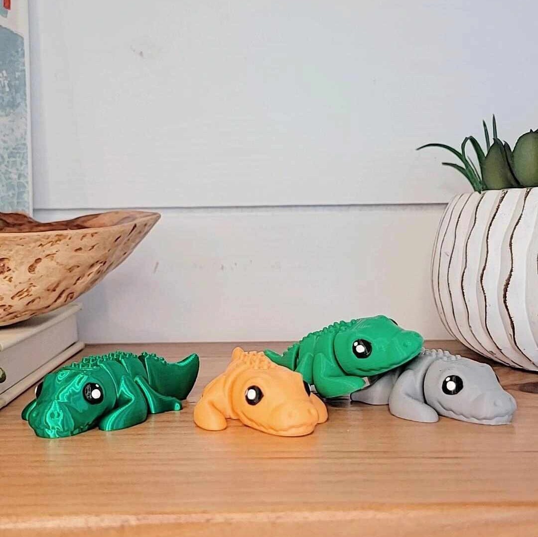 Baby Crocodile Fidget | Articulated Sensory Toy | Keychain | 3d Printed ...