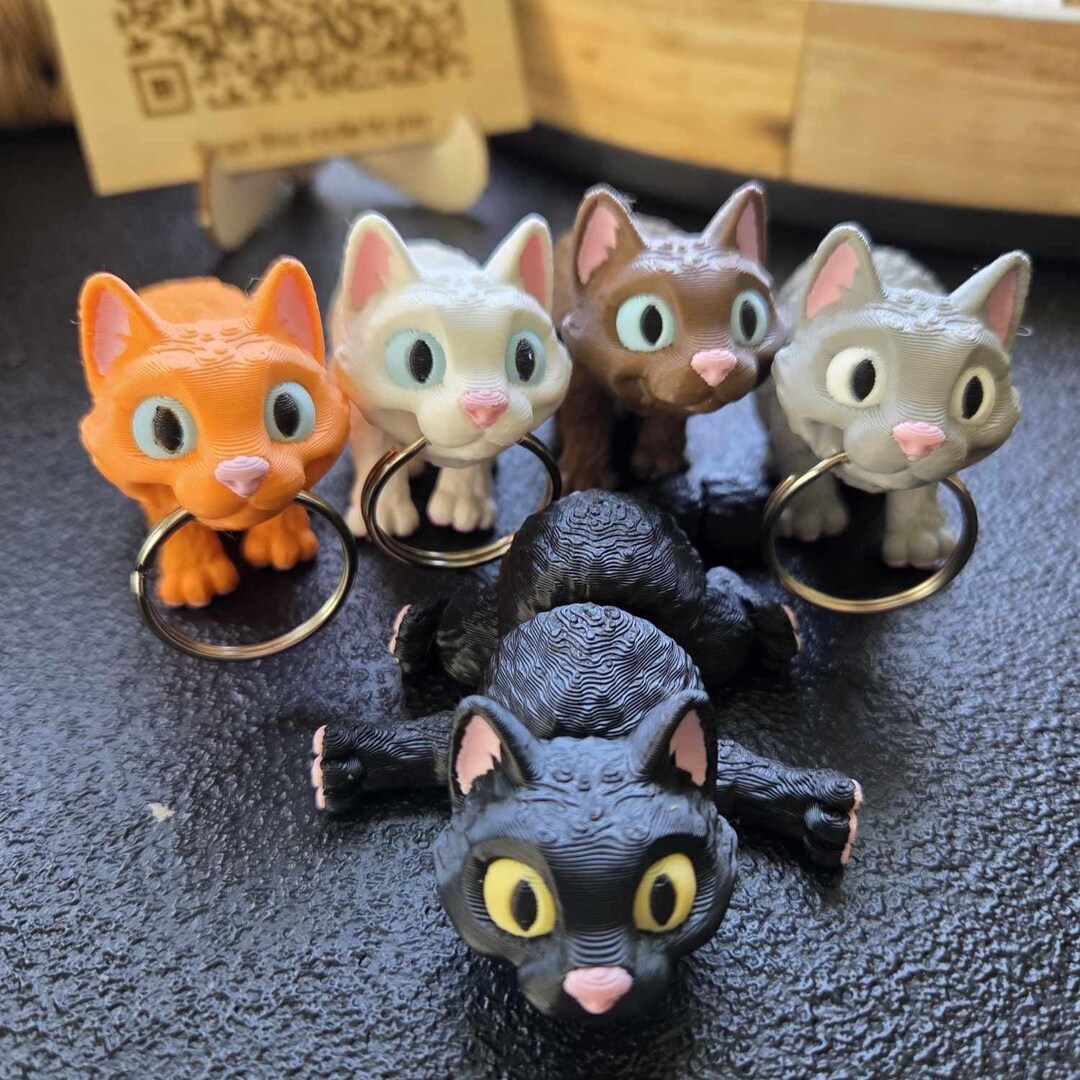 Cat Keychain Fidget | Sensory Toy | Keychain | Articulated | Party ...