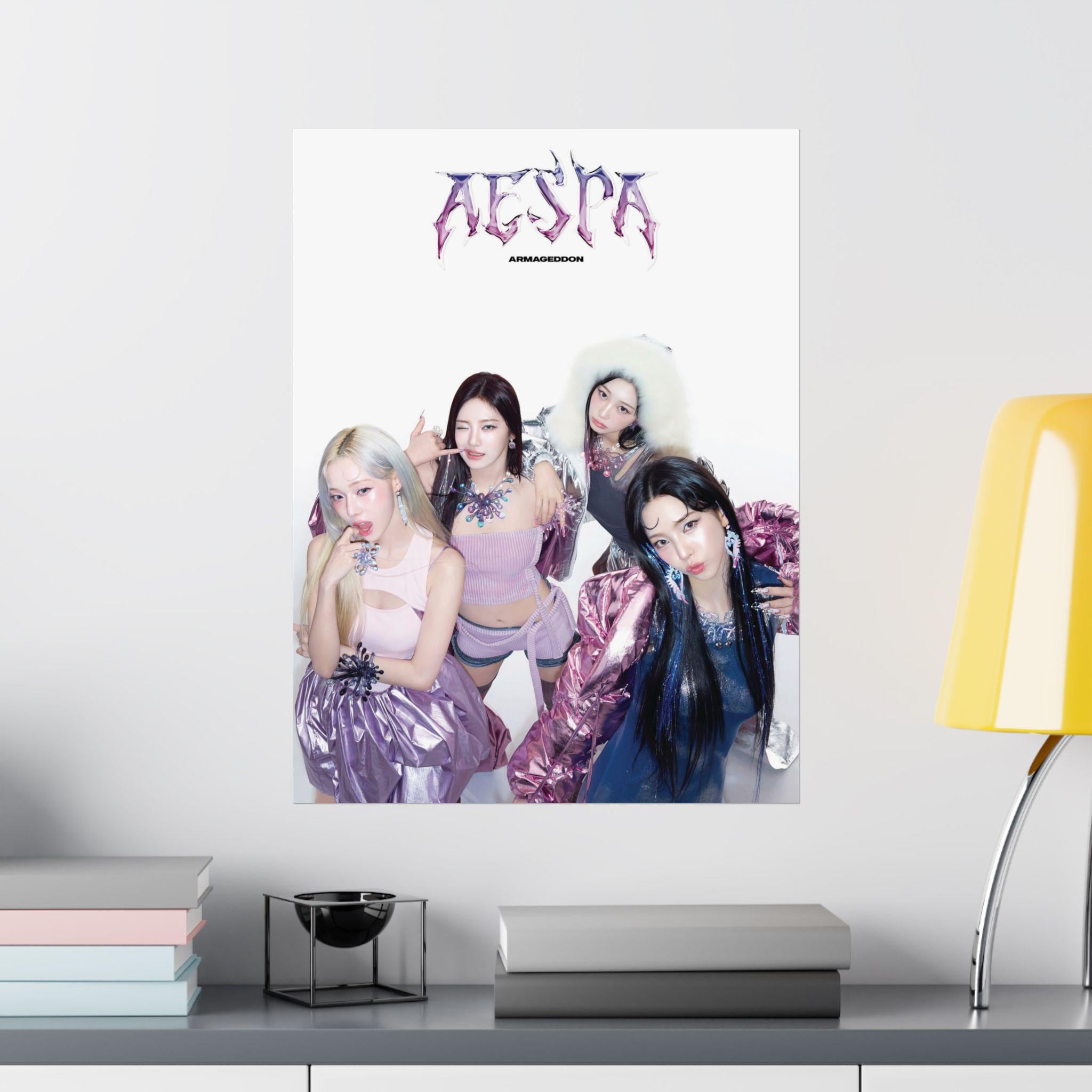 Aespa Poster Aespa Armageddon Chrome Type Design Poster Multiple Sizes ...