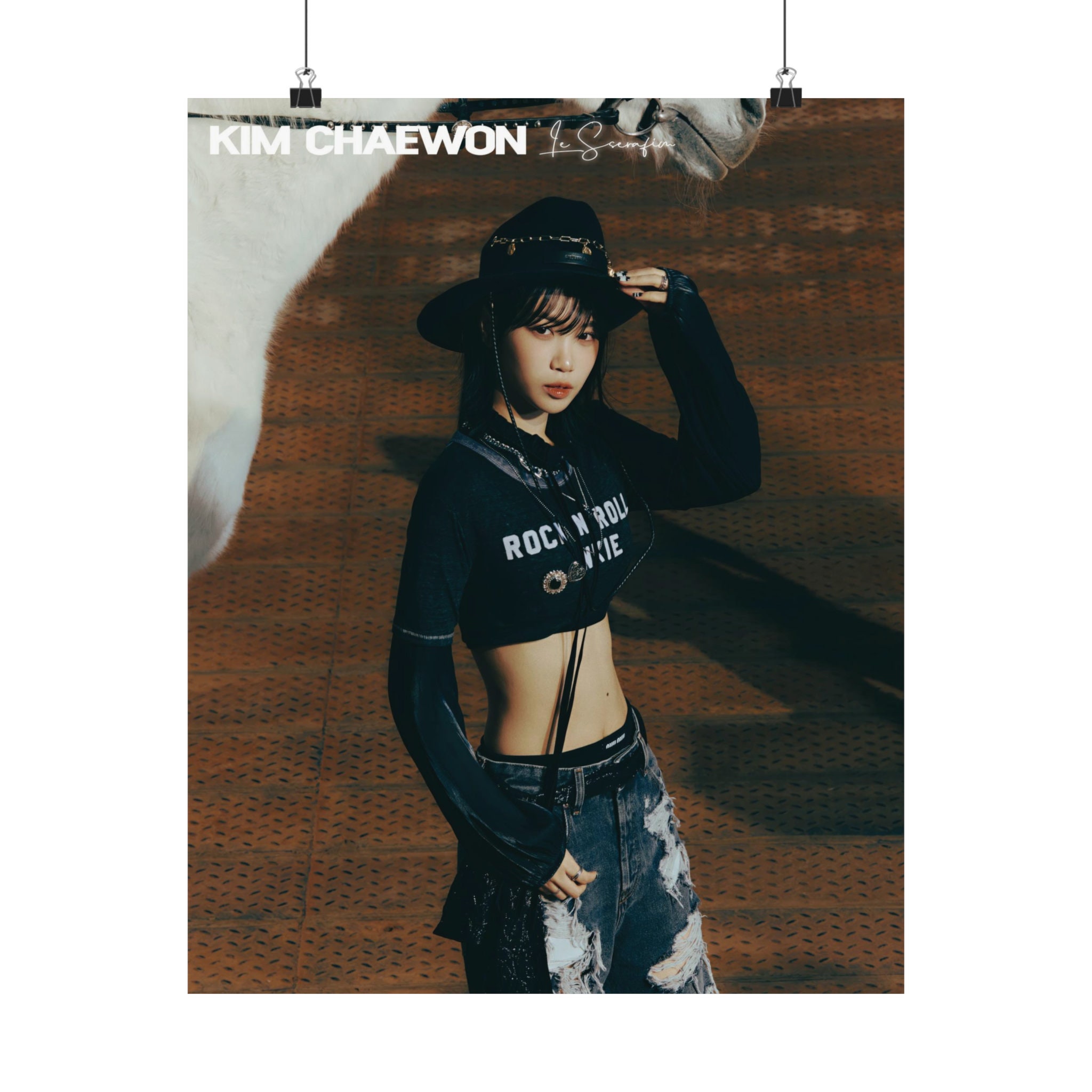 Le Sserafim Kim Chaewon Poster Cowboy Chaewon Unforgiven Album Multiple ...