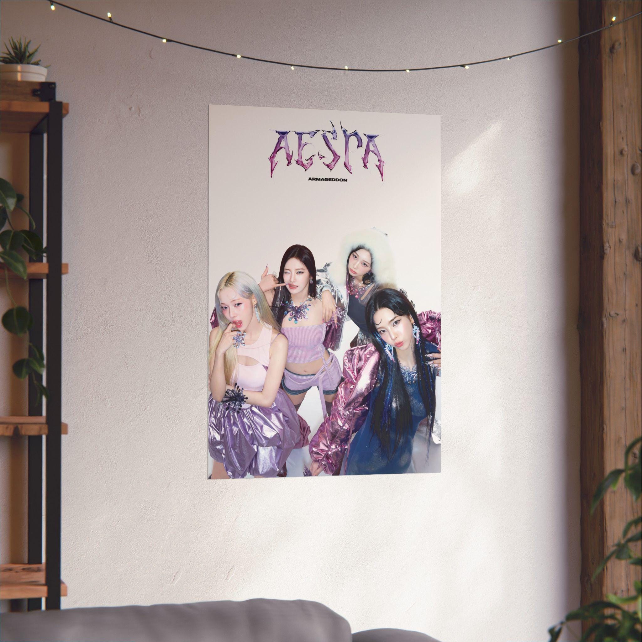 Aespa Poster Aespa Armageddon Chrome Type Design Poster Multiple Sizes ...