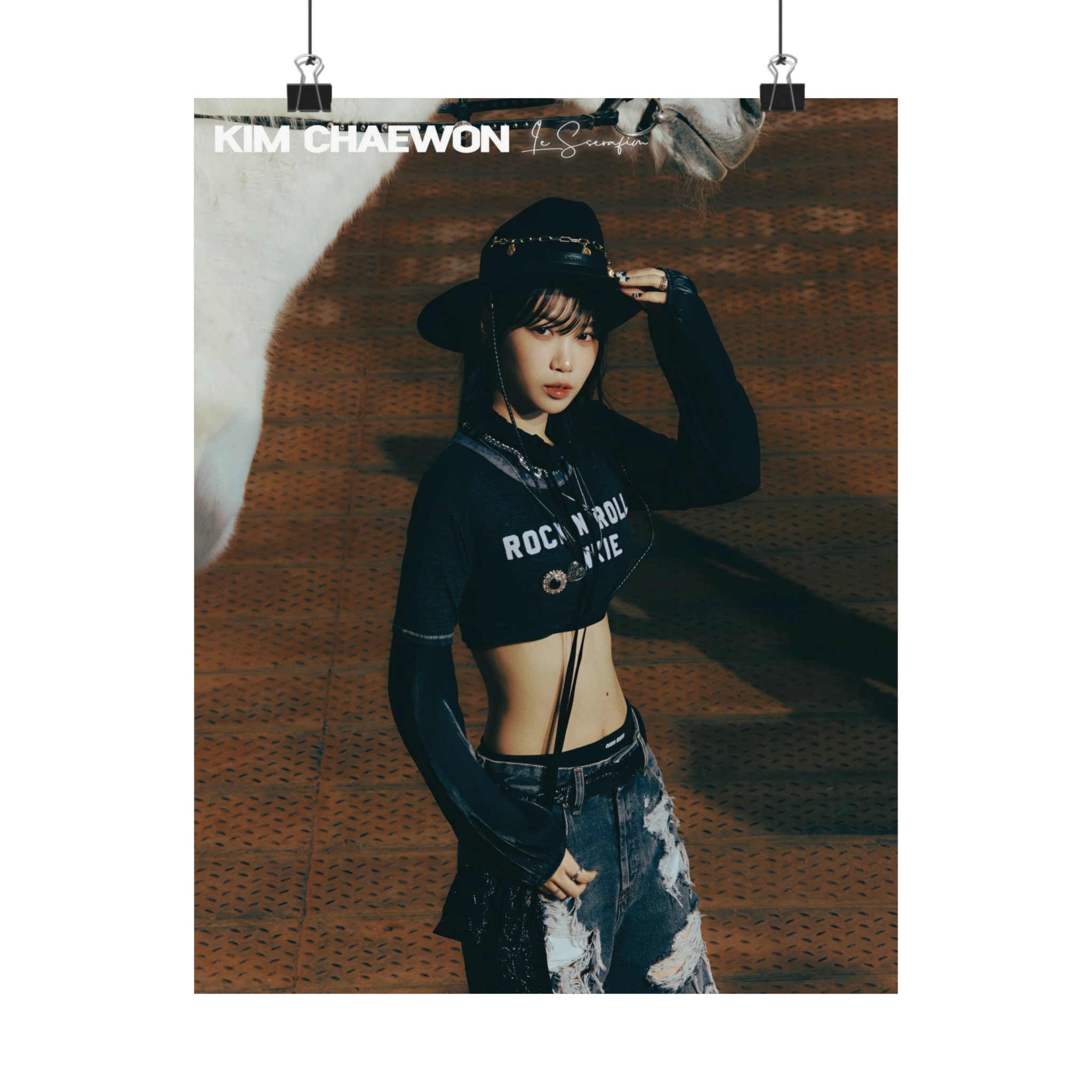 Le Sserafim Kim Chaewon Poster Cowboy Chaewon Unforgiven Album Multiple ...