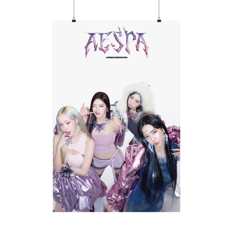 Aespa Poster Aespa Armageddon Chrome Type Design Poster Multiple Sizes Available Physical Print ...