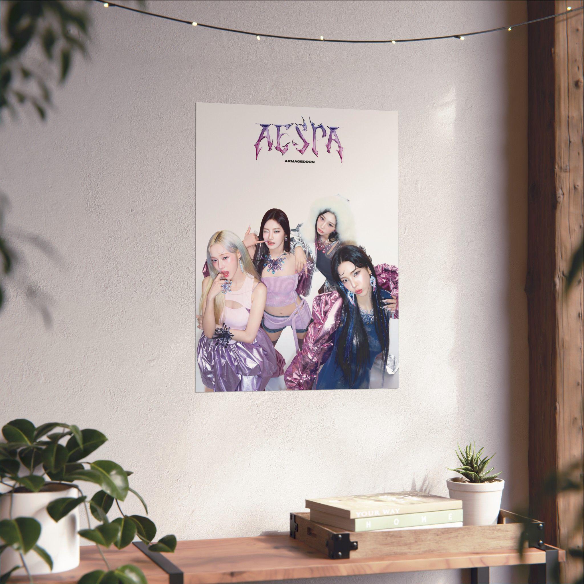 Aespa Poster Aespa Armageddon Chrome Type Design Poster Multiple Sizes ...