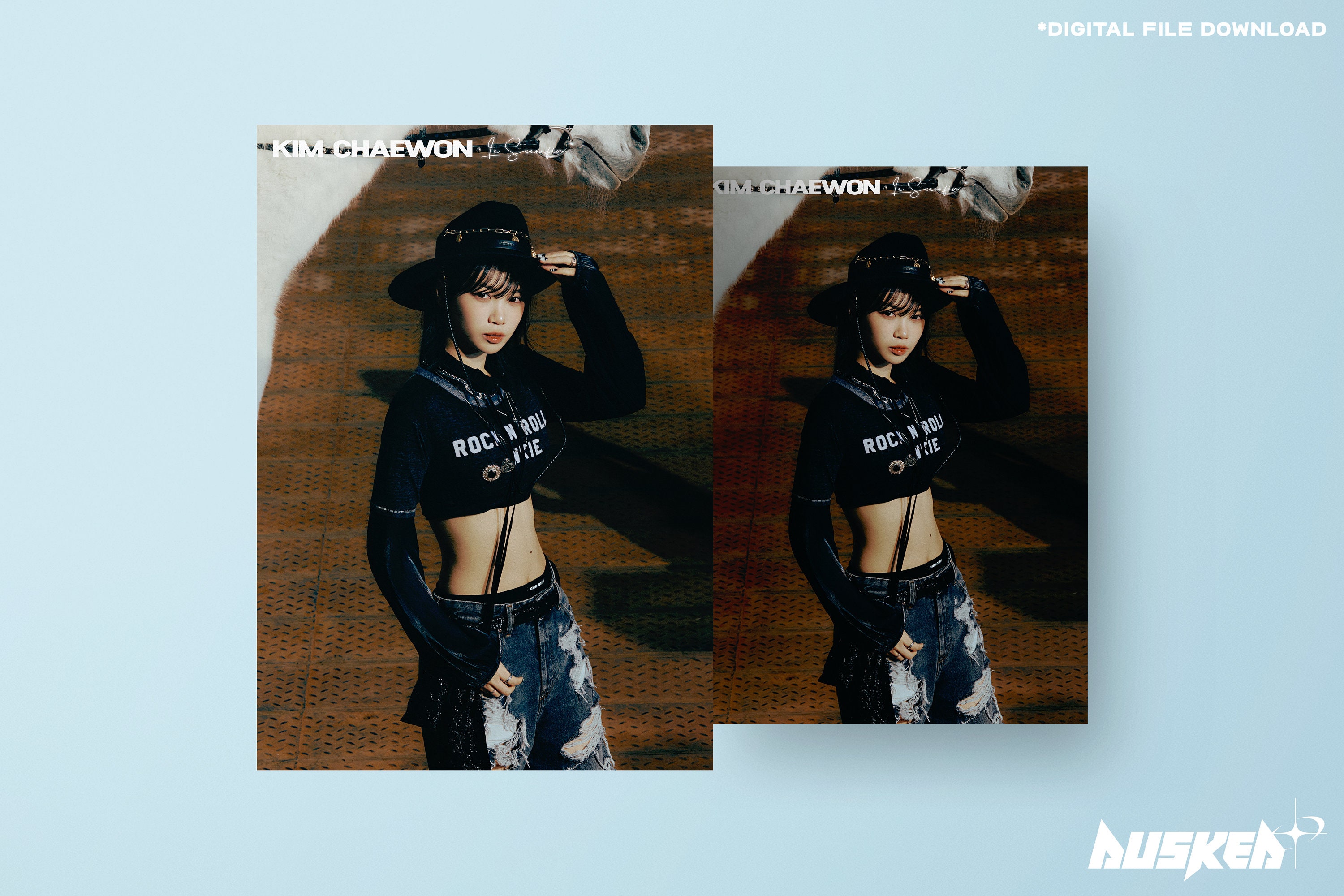 Le Sserafim Kim Chaewon Poster Cowboy Chaewon Unforgiven Album Multiple ...