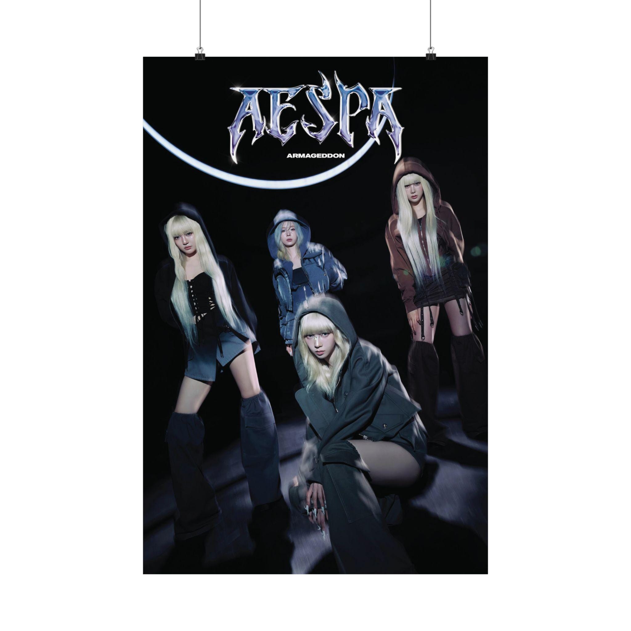 Aespa Poster Aespa Armageddon Chrome Type Design Poster 2 Multiple ...