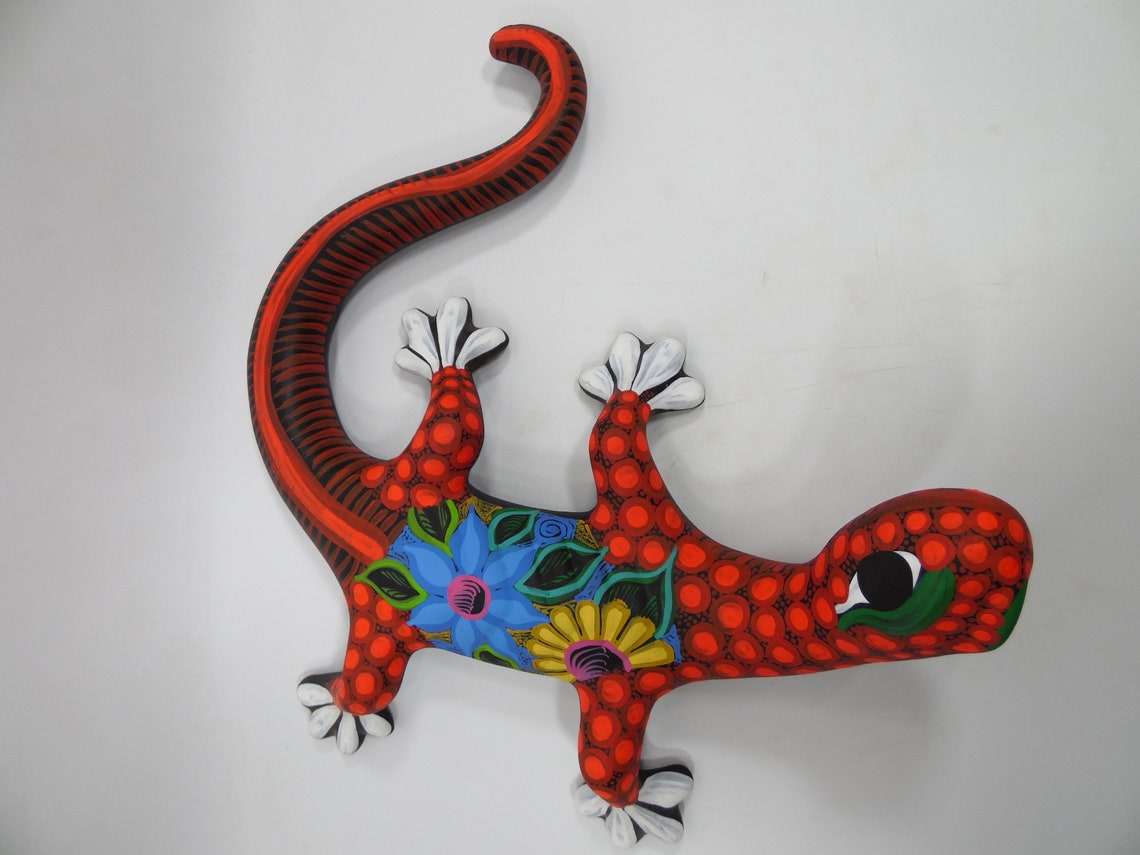 15 HAND PAINTED LIZARD colorful mexican clay pottery | Etsy