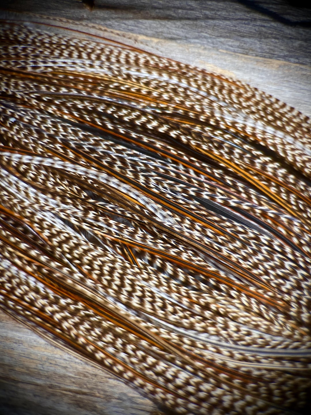 Grizzly and Cree Rooster Feather - Feather Hair Extension Feather - 5 ...