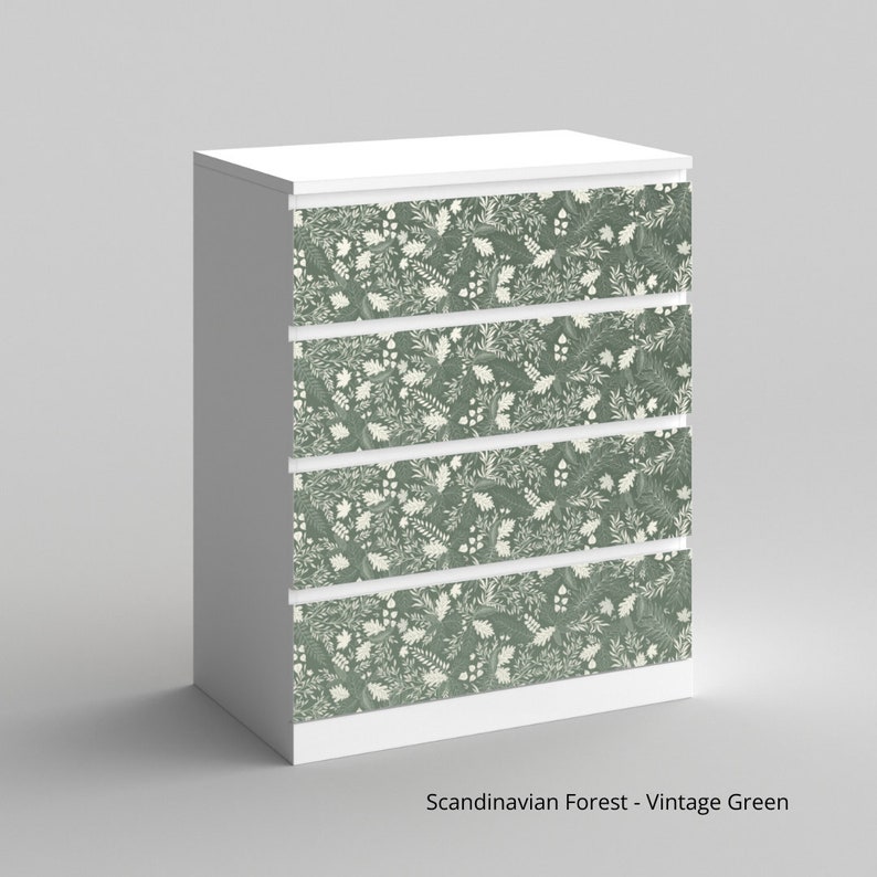 IKEA Malm Dresser Peel-and-stick Insert Fronts/ Removable Vinyl Decals ...