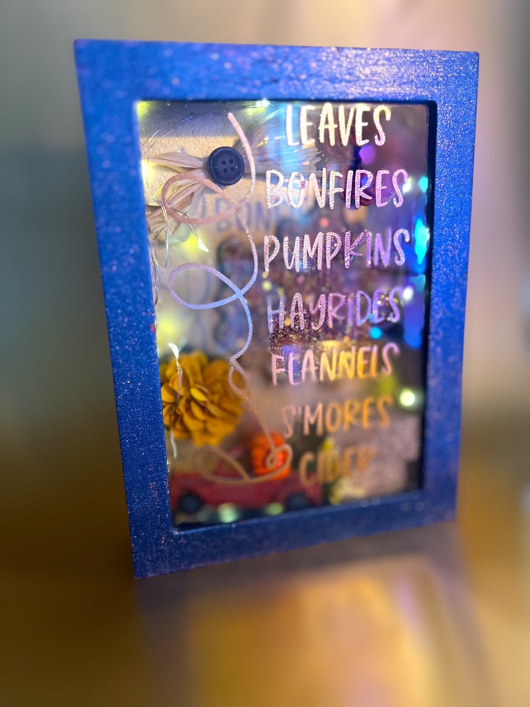 Custom Light up Shadow Box | Fall Season | Autumn Vibes - Etsy Canada