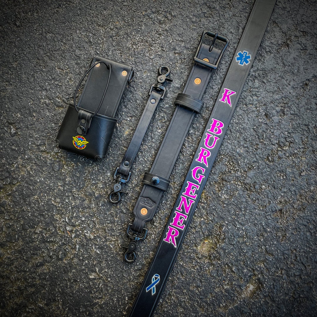 Firefighter / EMS Radio Strap Black Leather - Etsy