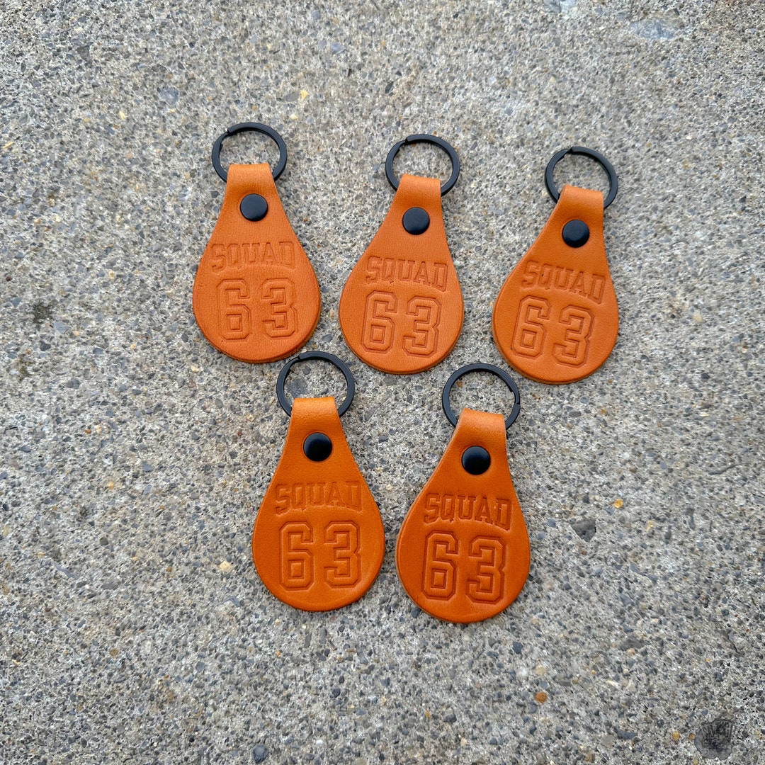 Custom Leather Firefighter Key Fob - Fire Department Gift - Etsy