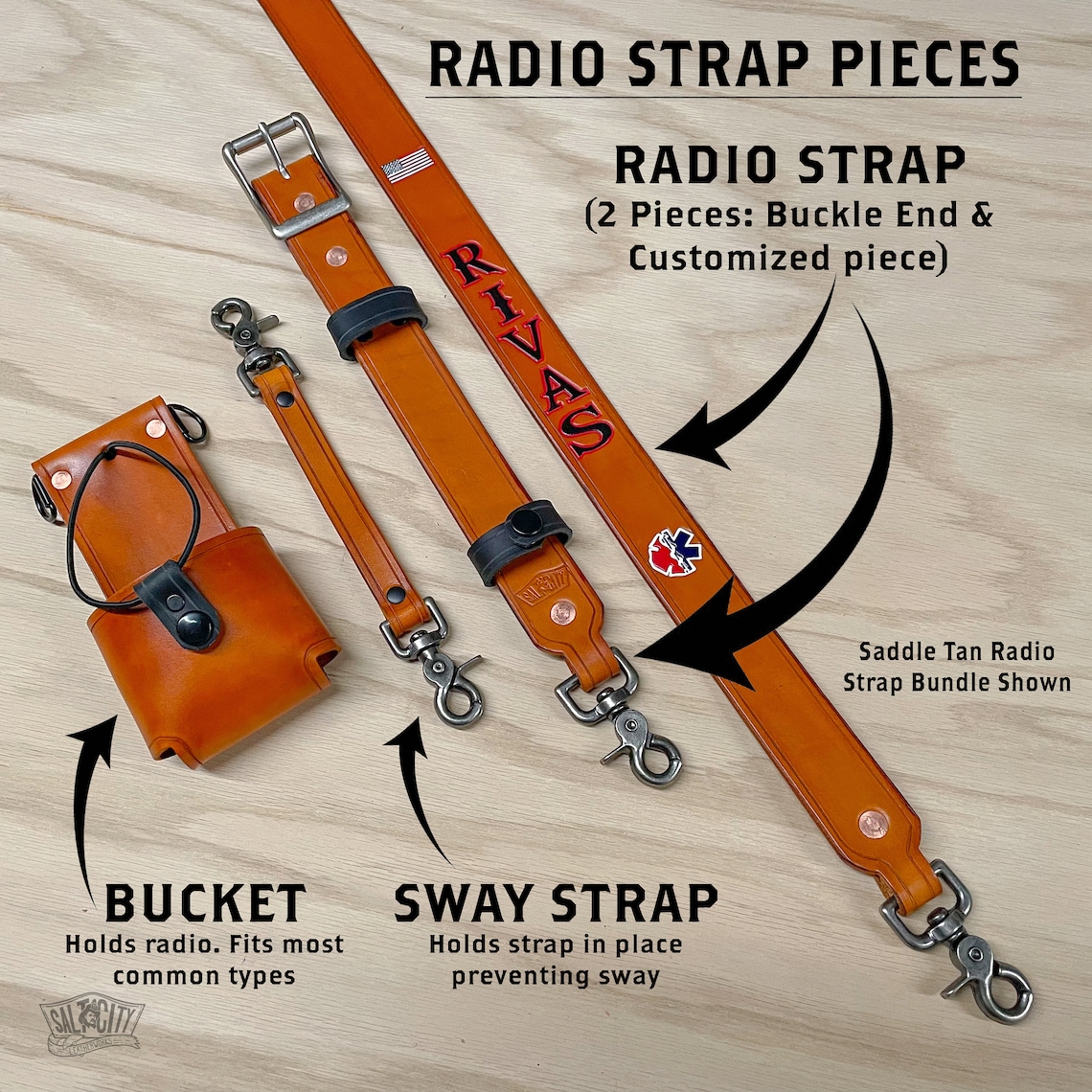 Firefighter / EMS Radio Strap Black Leather - Etsy