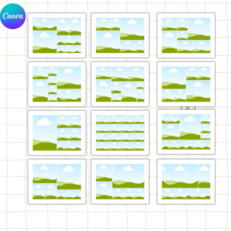 100+ Photo Collage Templates for Canva | Editable Memory Board Layouts ...