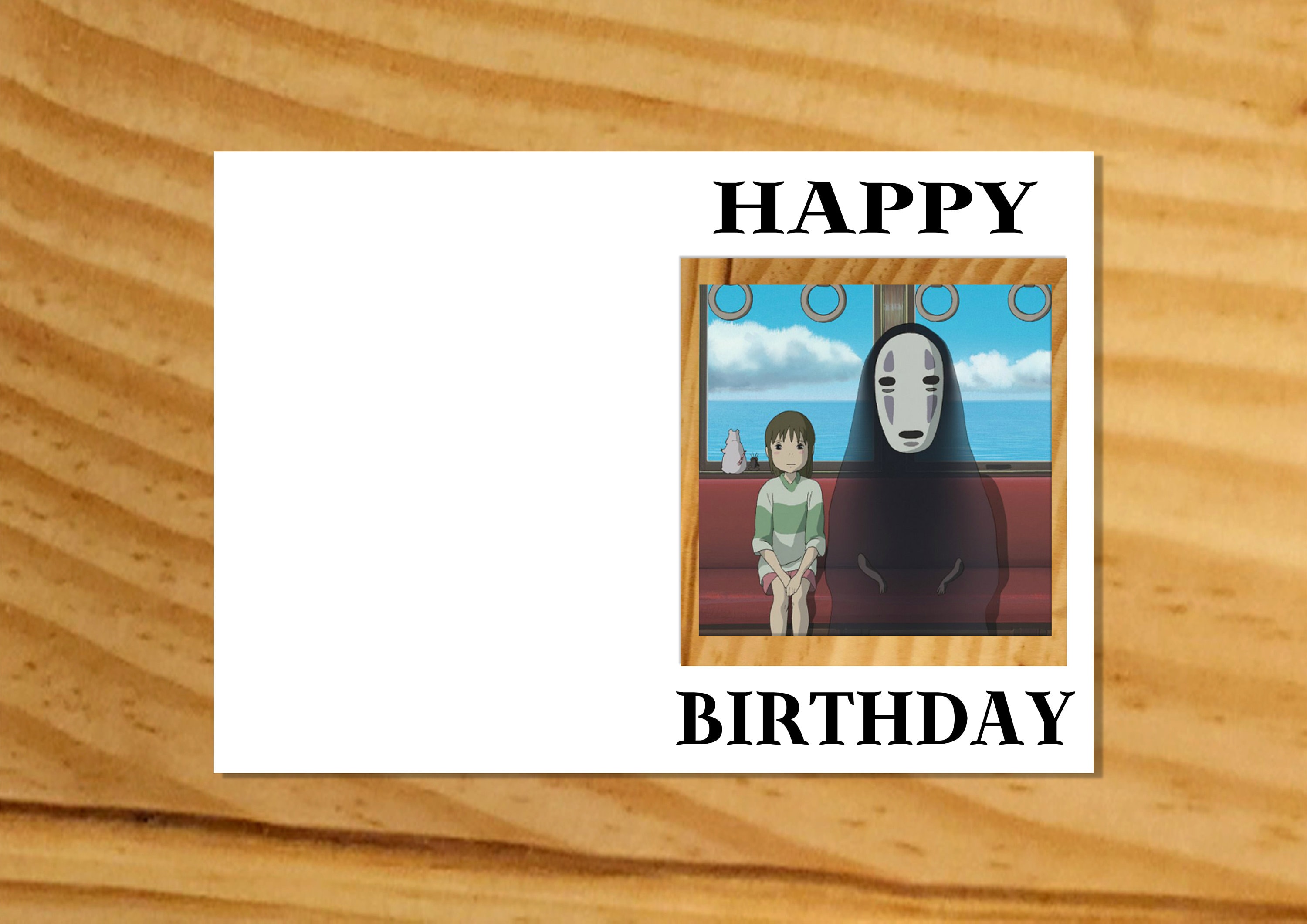 Spirited Away Card, Ghibli Birthday Card, Printable Ghibli Card ...