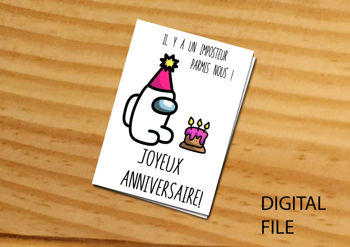 Among Us Coloring Birthday Card, Among Us Personalized Birthday Card ...