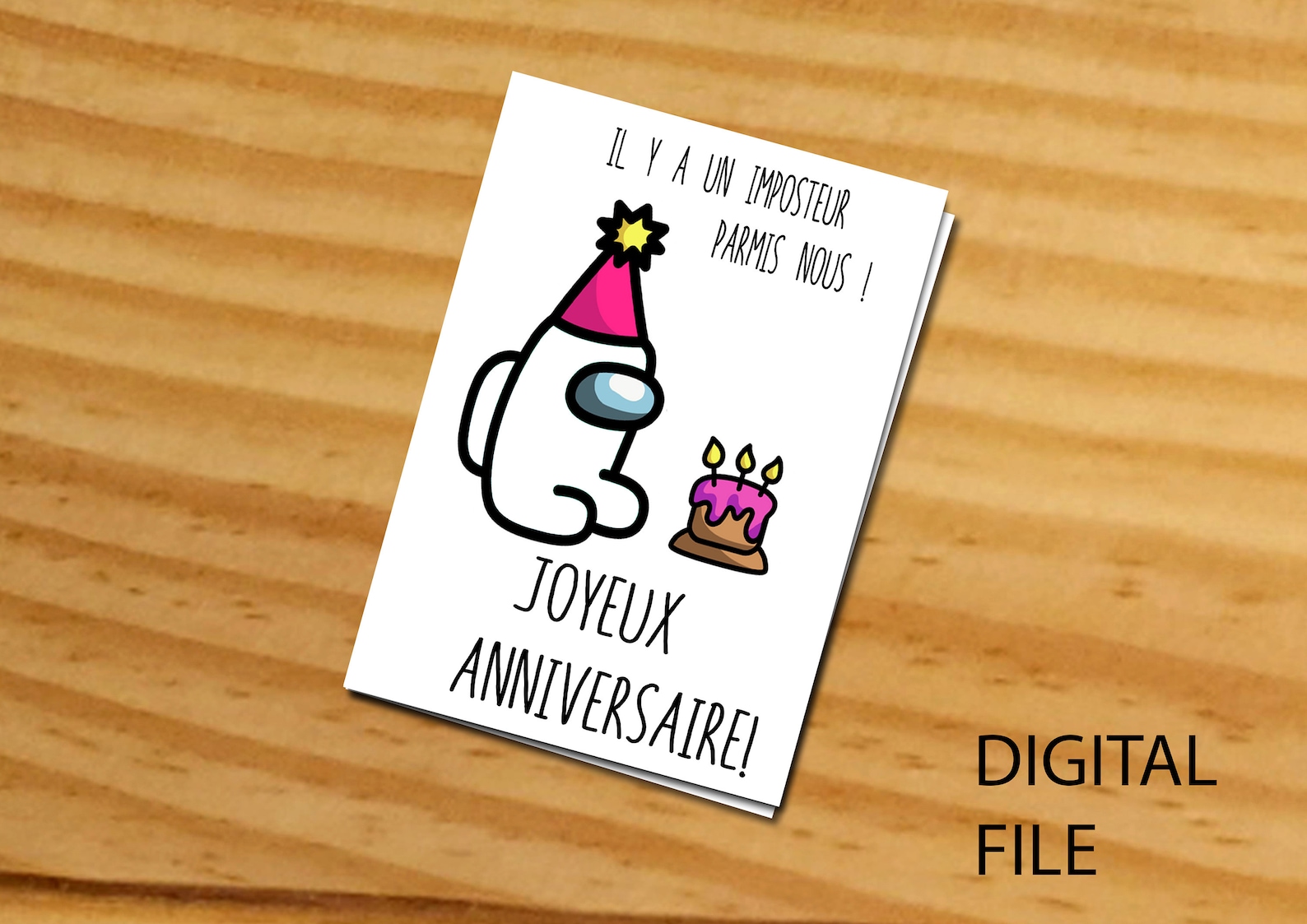 Among Us Coloring Birthday Card, Among Us Personalized Birthday Card ...