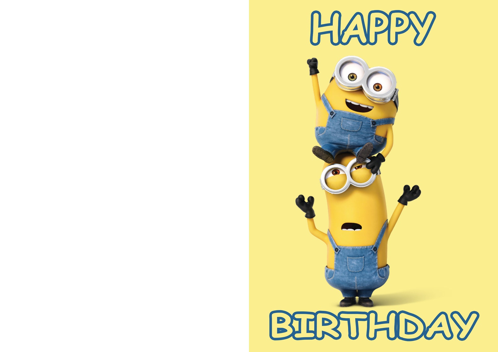 Minions Card, Minions Birthday Card, Printable Minions Card, Instant ...