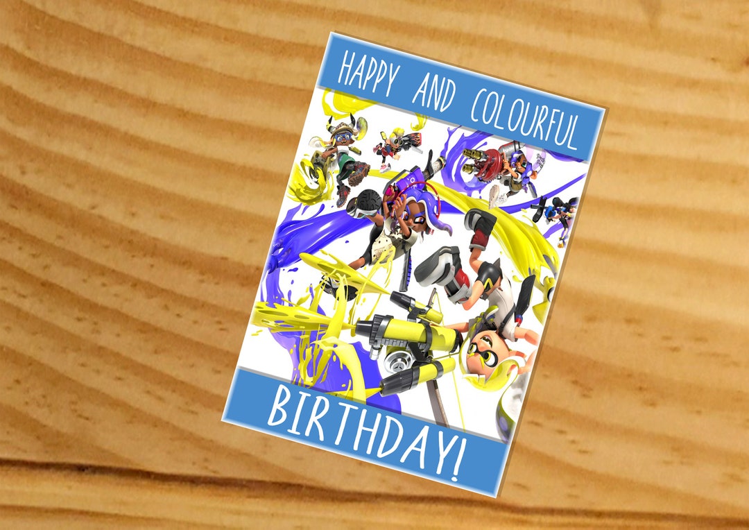 Splatoon Birthday Card, Splatoon3 Birthday Card, Instant Download ...