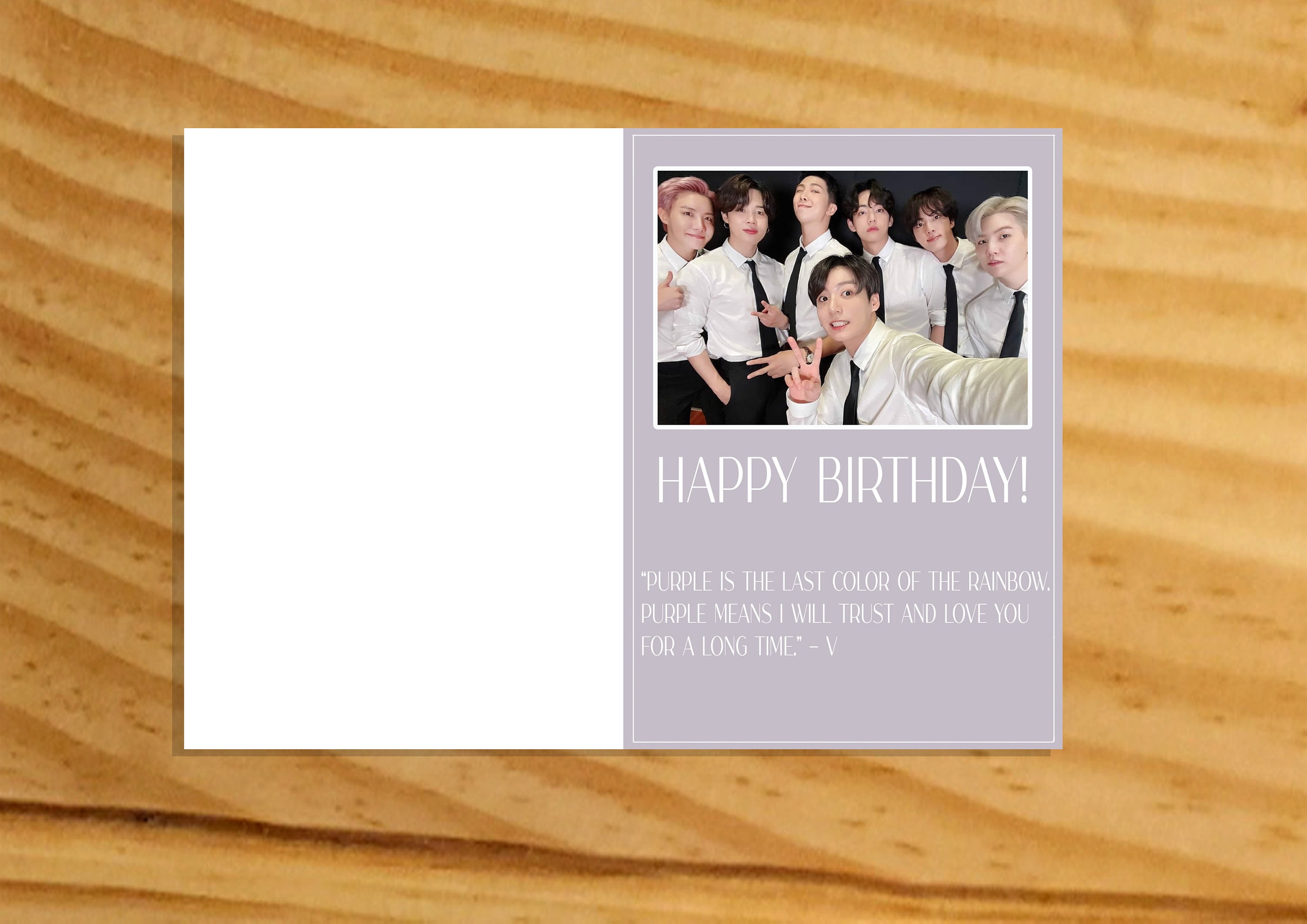 BTS Birthday Card, BTS Printable Card, Printable Birthday Card, BTS ...