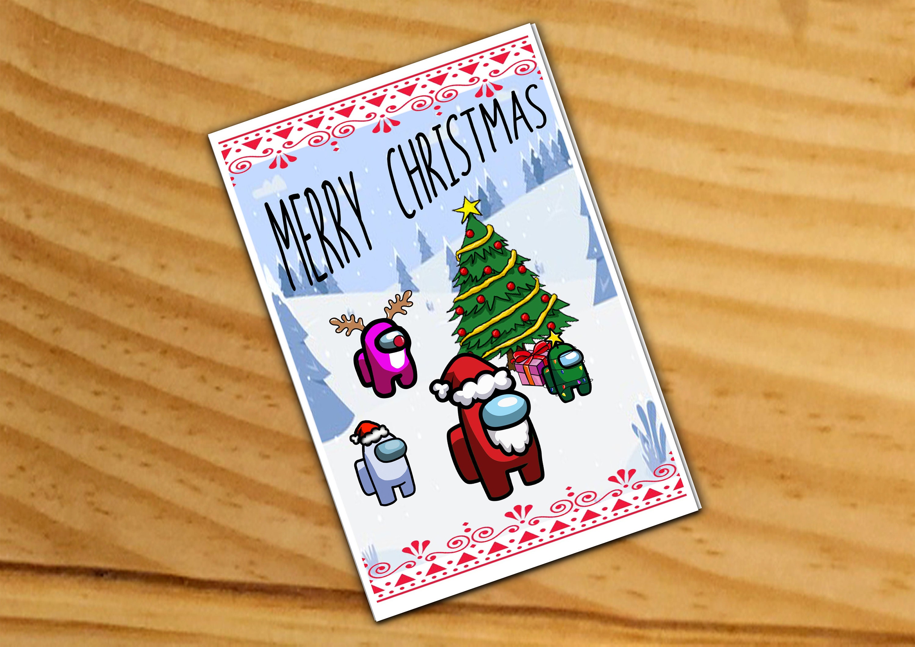 Among Us Printable Christmas Card, Among Us Christmas Card, Among Us ...