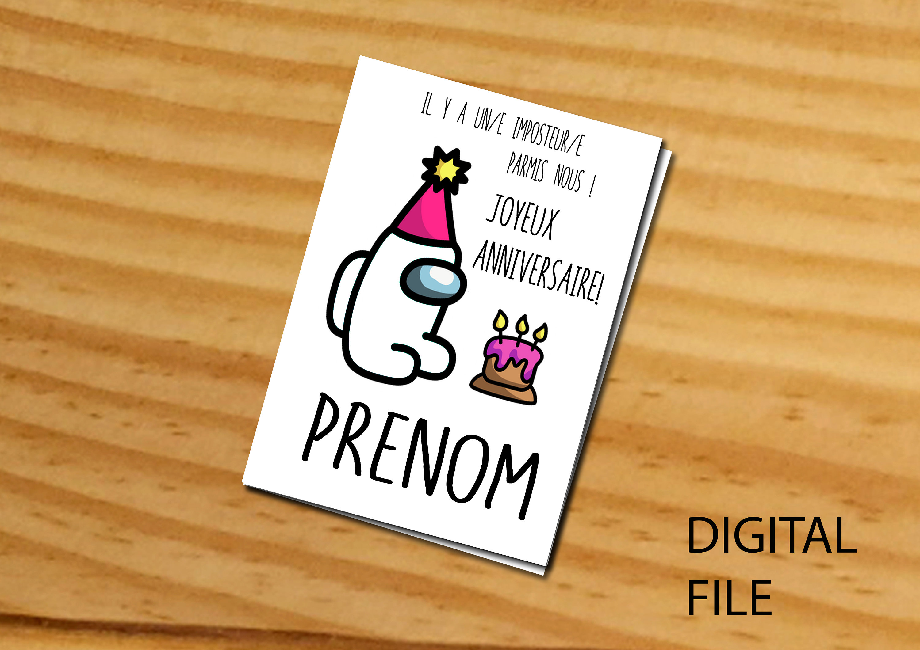 Among Us Coloring Birthday Card Among Us Personalized | Etsy