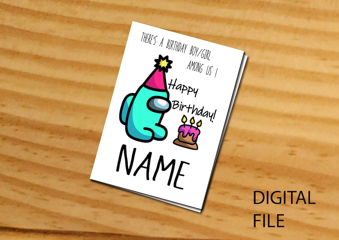 Among Us Birthday Card Among Us Personalized Birthday Card - Etsy UK