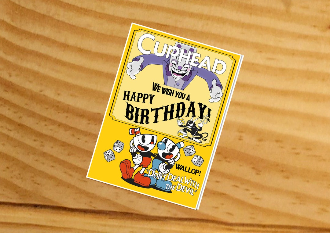 Cuphead Card, Cuphead Birthday Card, Printable Cuphead Card, Instant ...