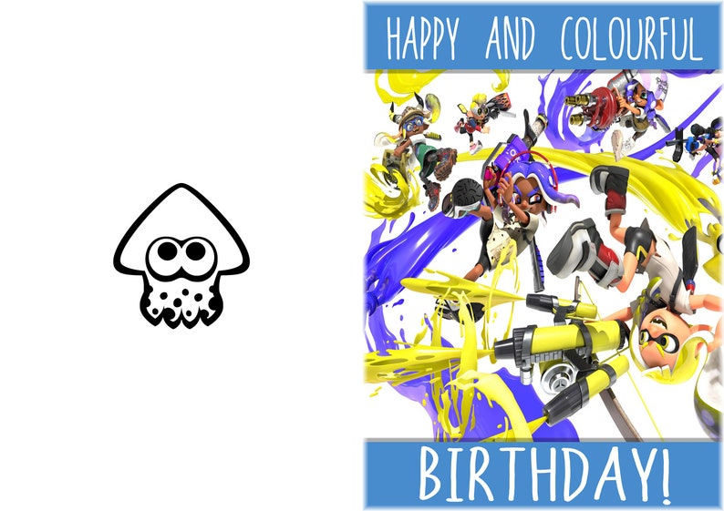 Splatoon Birthday Card, Splatoon3 Birthday Card, Instant Download ...