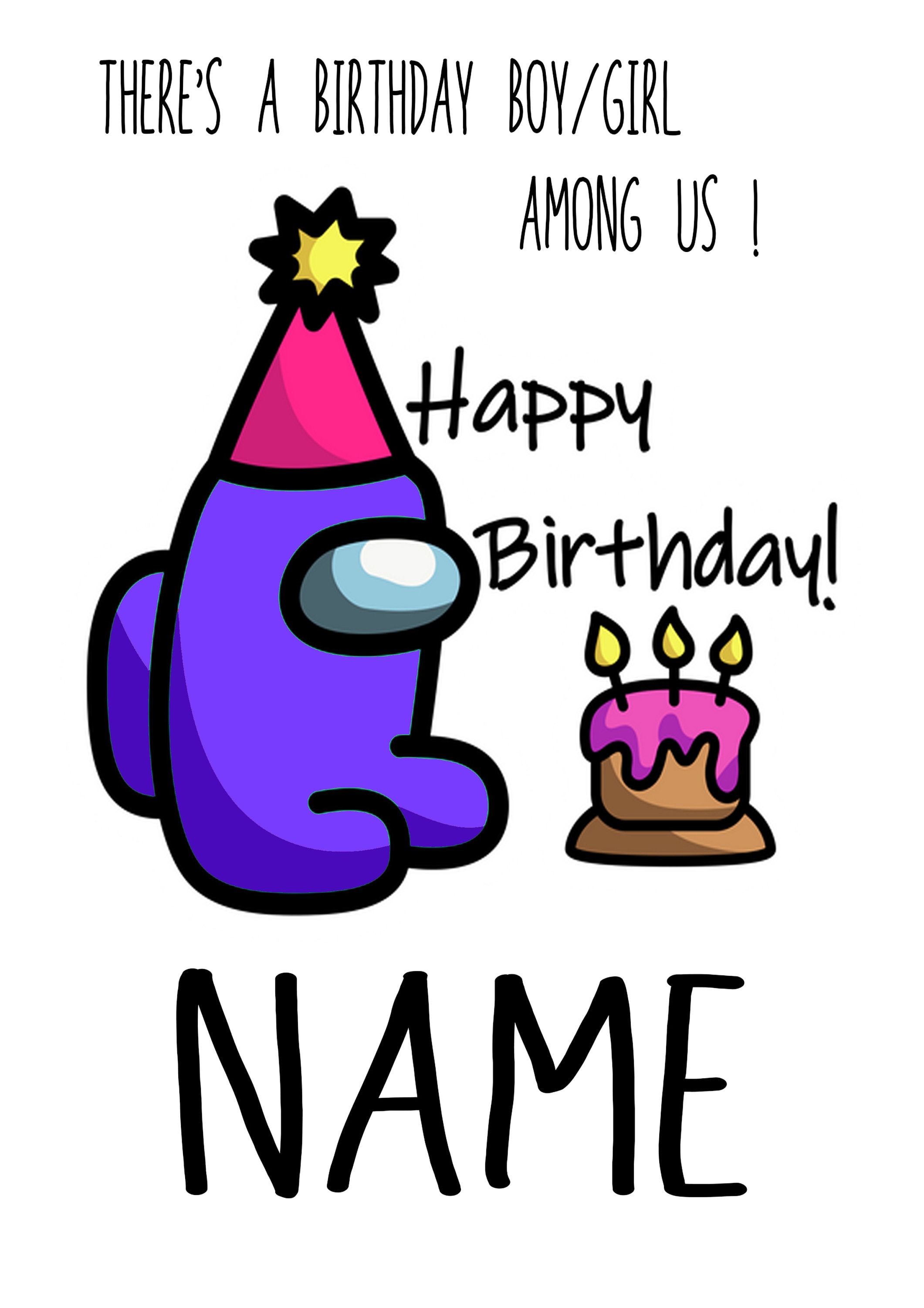 Among Us Birthday Card Among Us Personalized Birthday Card - Etsy UK